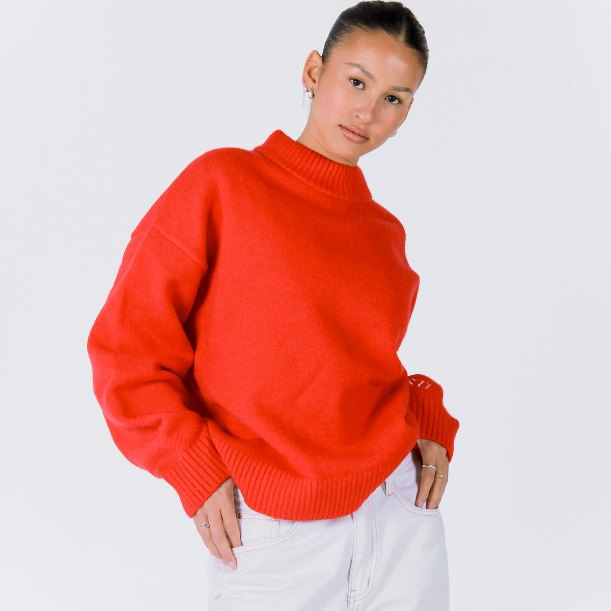 Knit Crewneck Sweater | Red – Indian Summer The Label